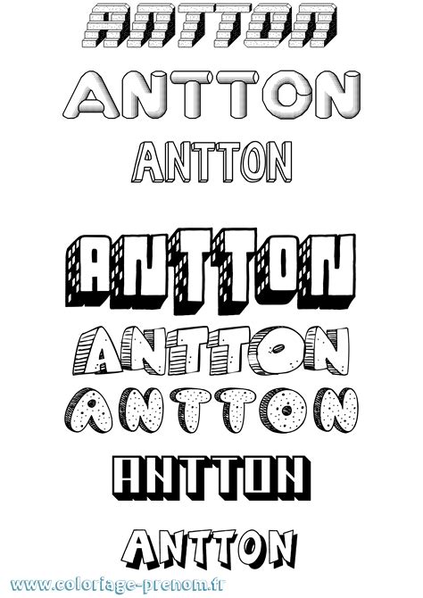 Coloriage Du Prénom Antton à Imprimer Ou Télécharger Facilement