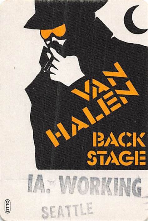Van Halen Backstage Pass Seattle White Cloth Working Pass Variant
