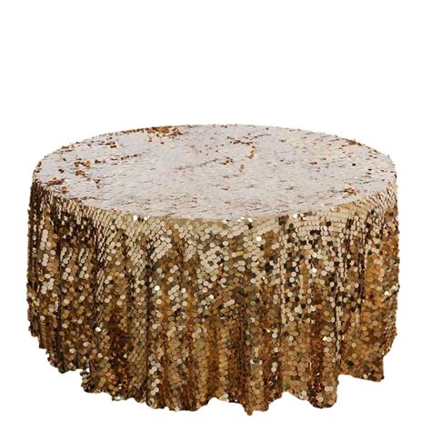 Big Payette Sequin Tablecloth 120 Gold Tableclothsfactory