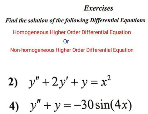 Solved Exercises Find The Solution Of The Following