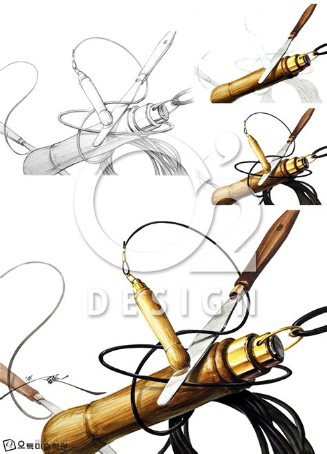 오투미술학원 기초디자인 기초교재 과정작 줄넘기 And 미술용 나이프 예술 디자인 질감 줄넘기