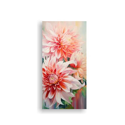 Lienzo Abstracto De Flores Dahlias En Estilo Estilo Óleo Detallado