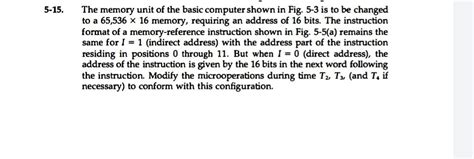 Solved The Memory Unit Of The Basic Computer Shown In Chegg