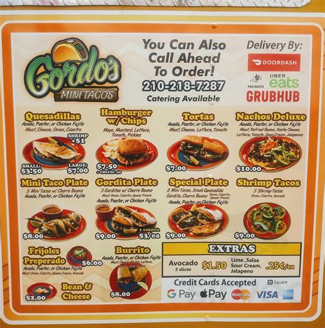 Menu For Gordos Mini Tacos And Snacks In San Antonio Tx Sirved