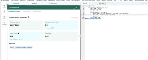160daysofcode Geeksforgeeks Dsa Python Kadanealgorithm 100daysofcode Dip Darpan K