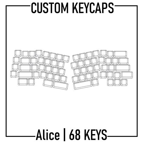 Alice Split Keyboard Custom Pbt Keycaps Ansi 68 Keys