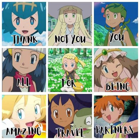 Follow For More Serena Ash Misty May Dawn Iris Lillie Mallow Lana Chloe
