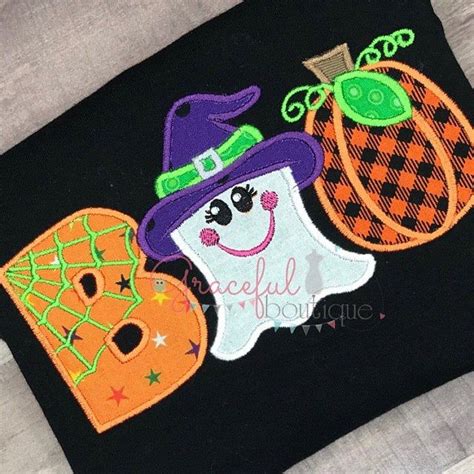 Halloween Applique Embroidery Design Halloween Design Ghost Embroidery
