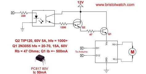 Mosfet H Bridge Motor Control With Motor Power On Off Control Circuit