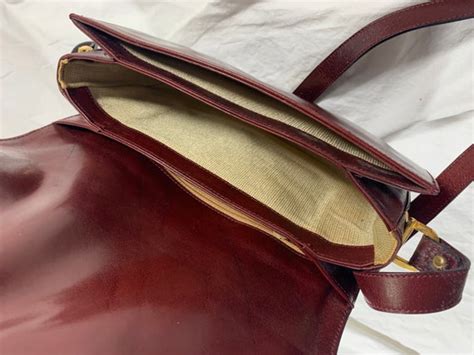 Genuine Vintage Cassandra Paris Leather Canvas Burgun Gem