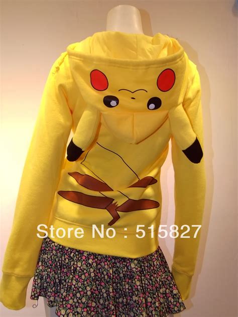 Japan Anime Lady Fashionable Cool Pokemon Pikachu Fashion Casual Hoodie