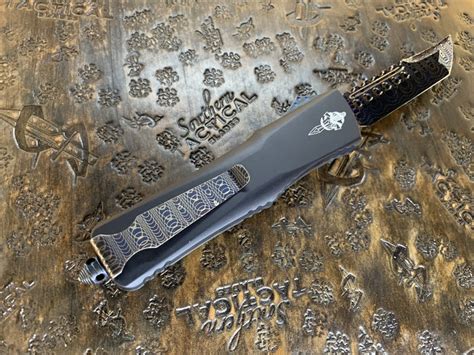 Marfione Custom Combat Troodon Hellhound Tanto Blued Spirograph Damas