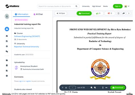 Studocu Com In Document Rajasthan Technical University Software
