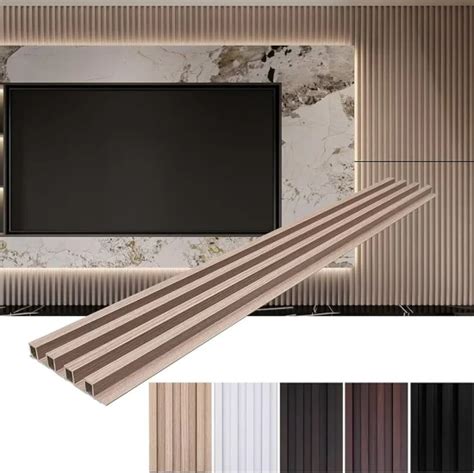 Interior Plastic Wooden Board 3d Fluted Cladding Pvc Wpc Wall Panel