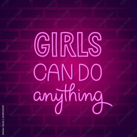 Vector Illustration In Simple Style With Hand Lettering Phrase Girls