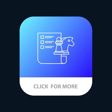 Chess Business Strategy Planning Mobile App Button Android And Ios Line Version 19171407 Vector