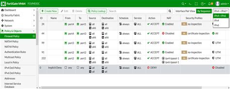 Technical Tip Consolidated Ipv4 And Ipv6 Policies Fortinet Community