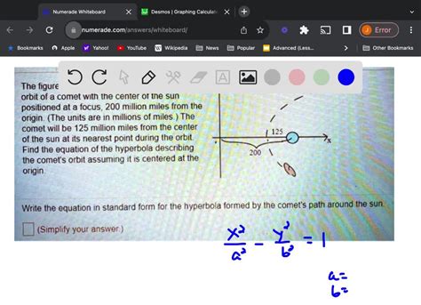 Solved The Figure On The Right Shows The Hyperbolic Orbit Of A Comet