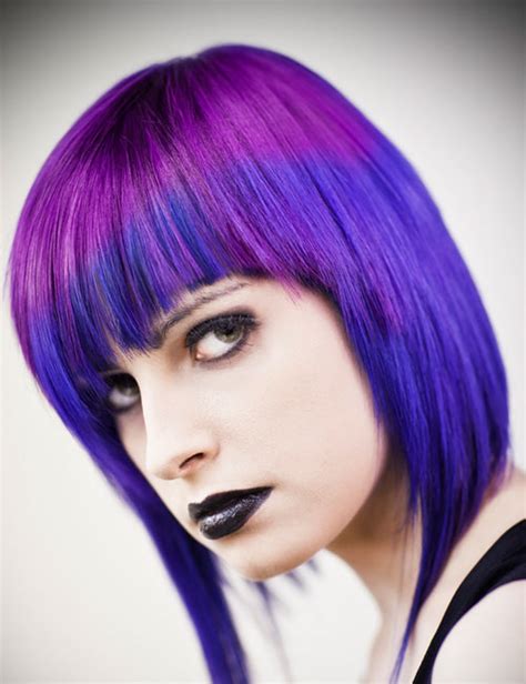 Black Hair Blue Bangs