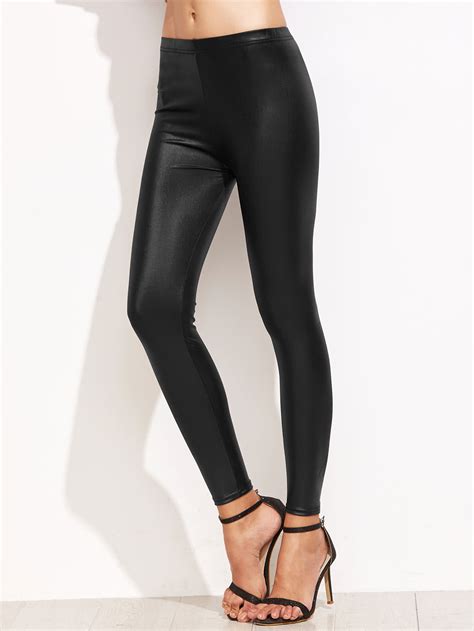 High Waist Faux Leather Leggings Shein Sheinside