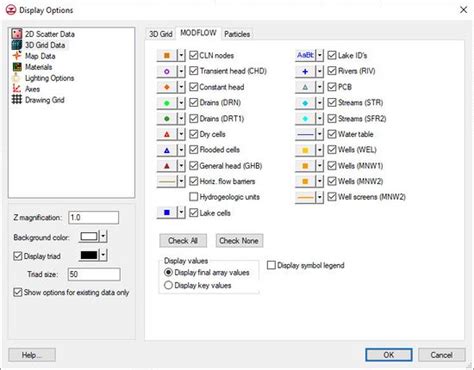 GMS MODFLOW Display Options XMS Wiki