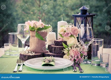 Wedding Table Setting Stock Image Image Of Burning Decoration 54209727