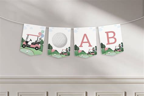 Editable Golf Happy Birthday Banner Golf Cart High Chair Banner