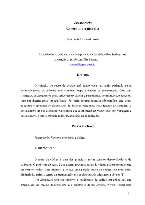 Pdf Frameworks Conceitos E Aplicações