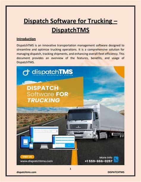 Dispatch Software For Trucking Dispatchtms Pdf