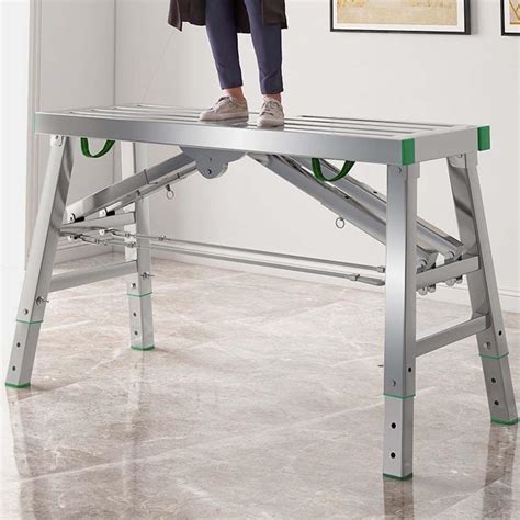 Adjustable Portable Folding Work Platform Heavy Duty Steel Ladder
