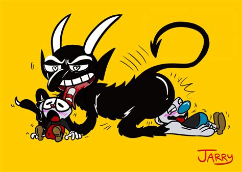 Rule 34 Ass Cuphead Cuphead Game Demon Devil Footwear Hairy Body Handwear Heart Eyes Licking