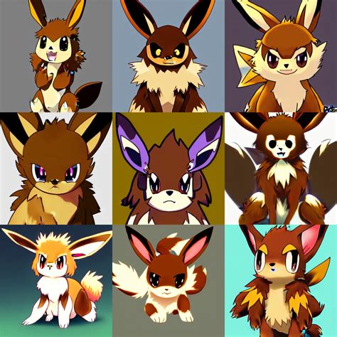 Eevee Fanart Pokemon Brown Fur Cute Detailed Fur Stable Diffusion