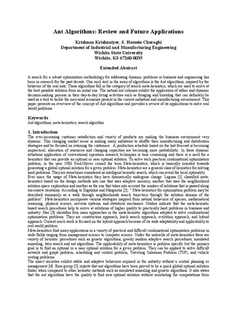 Ant Colony Optimization Pdf Metaheuristic Mathematical Optimization