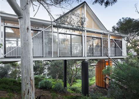 Tube Of Wood Enclose Max Pritchard S Self Built Tree Top Studio