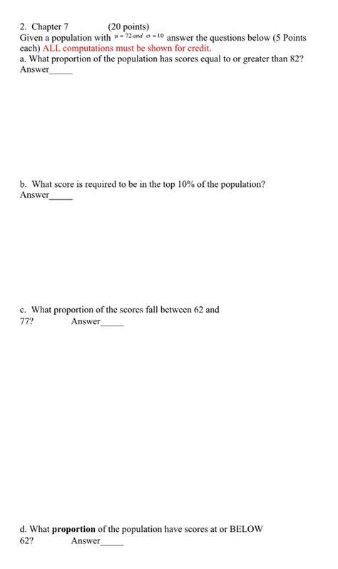 Solved 2 Chapter7 Given a population with μ 72and σ 10 Chegg