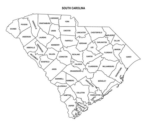 South Carolina County Map Editable And Printable State County Maps