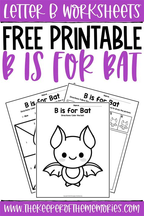 Free Printable B Is For Bat Letter B Worksheets The Keeper Of The Memories