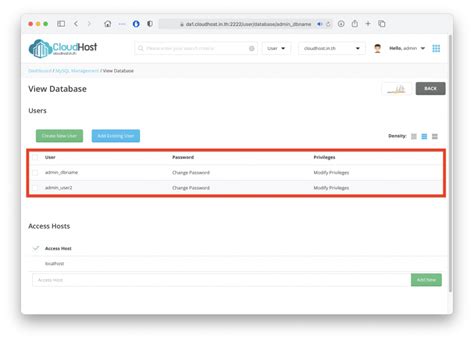 การสร้าง User ใหม่ สำหรับเชื่อมต่อ Mysqlmariadb ในระบบ Directadmin Dot Enterprise