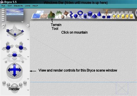 bryce 3d interface