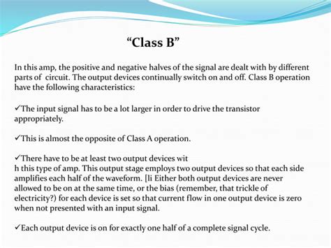 Classes Of Amplifier Pptx