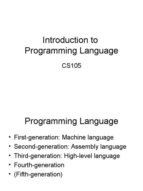 Introduction To Programming Language Download Free Pdf Parsing