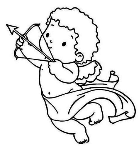 Coloriage Cupidon dessine son arc et flèche