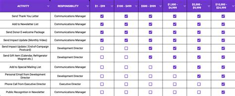 Donor Stewardship Matrix Keela