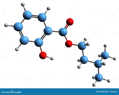 3d Image Of Isoamyl Salicylate Skeletal Formula Stock Illustration