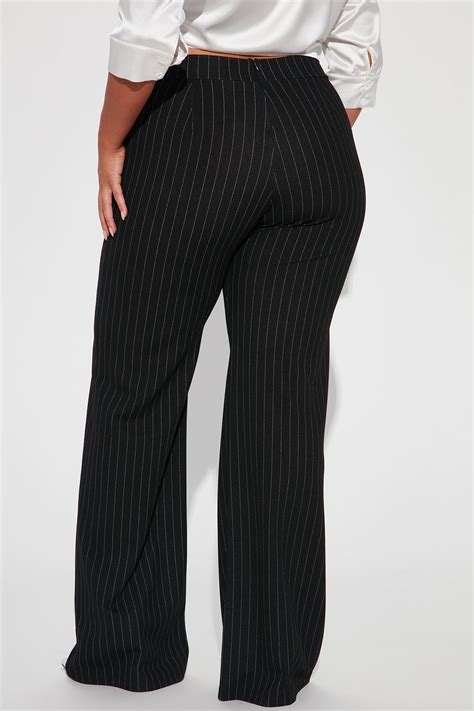 Tall Victoria High Waisted Dress Pant Pinstripe Blackwhite Fashion