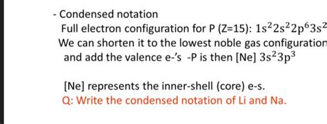 Heres The Question Image Condensed Notation Full Electron Configuration