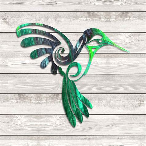Green Hummingbird Metal Wall Art Green Hummingbird Fence Decor Nalaprint