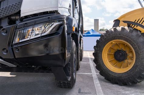 Heavy Construction Machines During A Work Stock Image Image Of Fleet