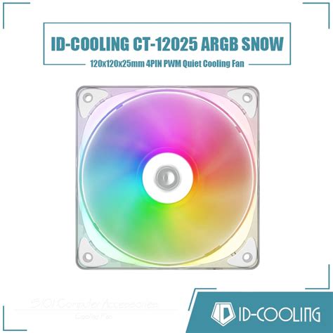Id Cooling Ct 12025 Argb Snow Case Fan 120mm 4pin Pwm 5v Argb Temperature Control Cooling Fan