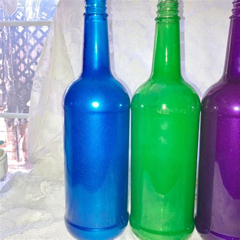 Colored Glass Bottles Tinted Wine Bottles Bottle Tree Etsy